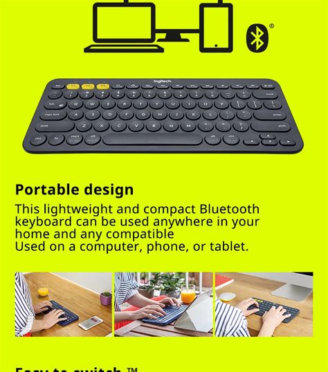 Logitech K380 Wireless Keyboard Multi Device Bluetooth Multi Color For