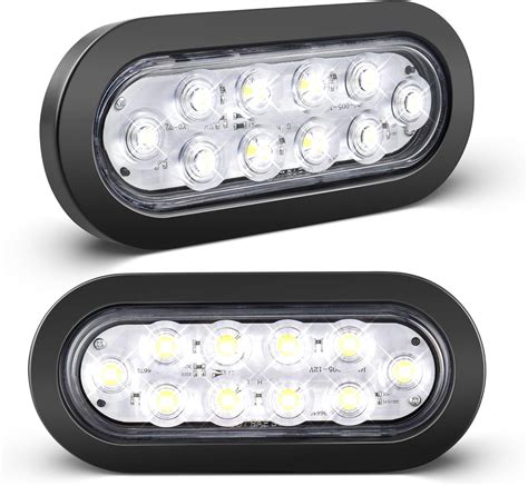 White Led Reverse Tail Lights Dot Certified Oyviny 2 Pack Oval Led