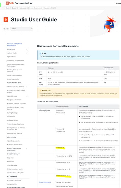 Questions About Software Requirements In The Documentation Of The Studio User Guide Academy