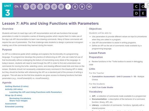 Apis And Using Functions With Parameters Lesson Plan For 9th 12th Grade Lesson Planet