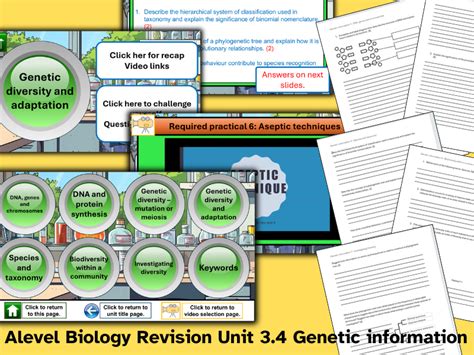 Topic 4 Revision Genetic Information Variation And Relationships