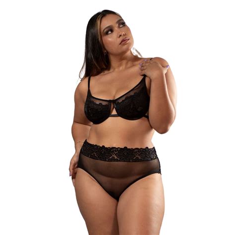 Conjunto De Lenceria Maria Clara Negro Luegopago