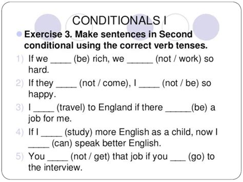 Conditionals Exercise With Answers