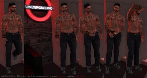 Second Life Marketplace Lush Poses Ash Collection Male Poses
