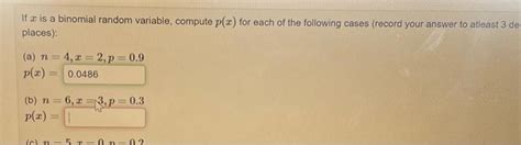 If X Is A Binomial Random Variable Compute Px For