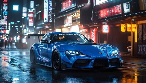 Blue Supra Wallpaper Jdm Car Cityscape 4k Aesthetic In 2025 Supra