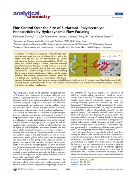 Pdf Fine Control Over The Size Of Surfactant Polyelectrolyte