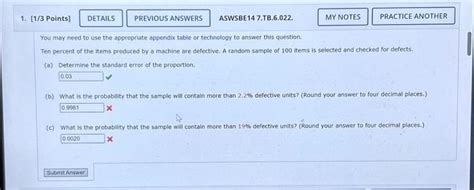 Solved 1 [1 3 Points] Details Previous Answers Aswsbe14