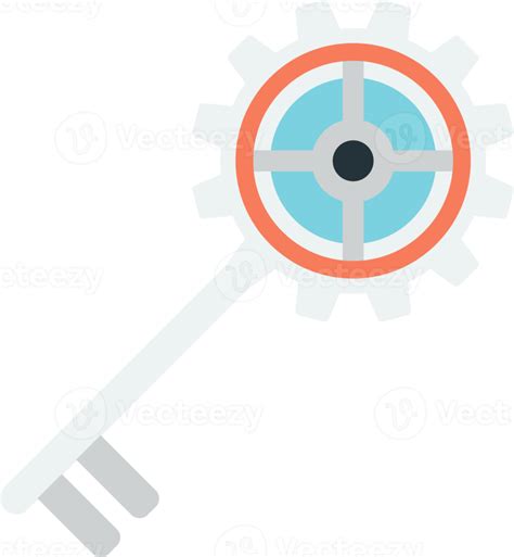 Cog Shaped Key Illustration In Minimal Style 13395545 Png