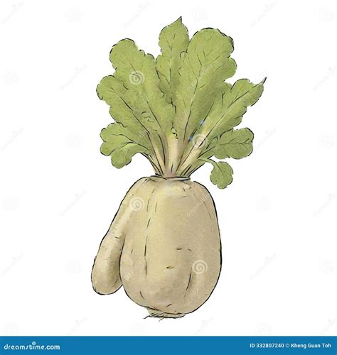 Parsnip Watercolor Illustration Sketch Drawing Style Clipart Royalty
