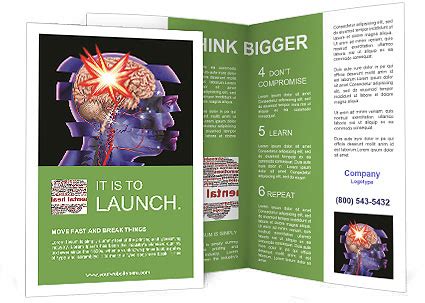 Disintegrated Brain With Flare A Visual Representation Of Cognitive Overload Brochure Template