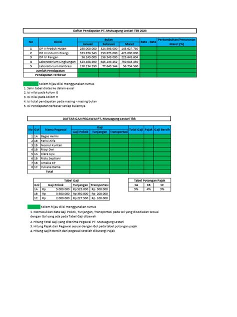 Soal Praktek Excel Pdf