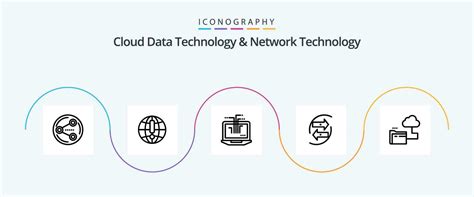Cloud Data Technology And Network Technology Line 5 Icon Pack Including