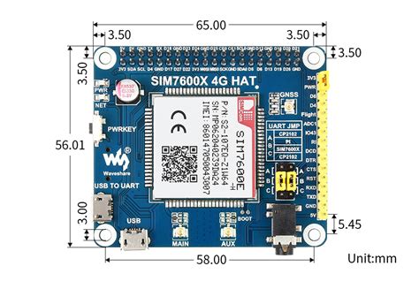 Sim7600e H 4g Hat For Raspberry Pi Lte Cat 4 4g 3g 2g Gnss