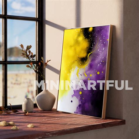 Nonbinary Pride Flag Subtle Art Print Non Binary Marble Wall Art