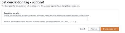 Add Descriptiontag Support While Creating Access Key Id Using Aws Cli
