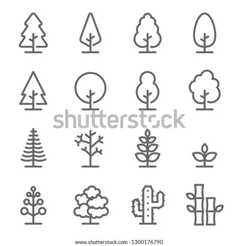 Tree Vector Line Icon Set Contains Stock Vector Royalty Free 1300176790 Shutterstock