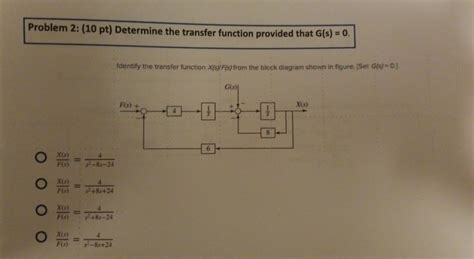 solved problem 2 10 pt determine the transfer function