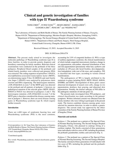 Pdf Clinical And Genetic Investigation Of Families With Type Ii