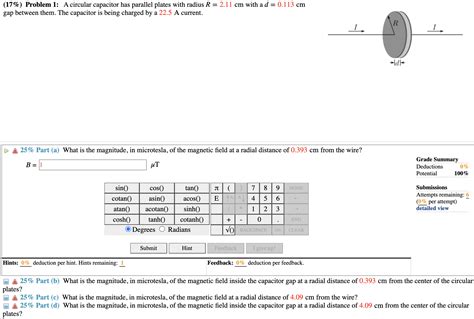 Solved 17 ﻿problem 1 A Circular Capacitor Has Parallel