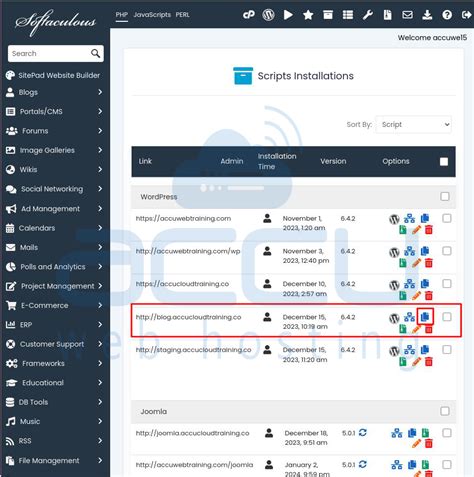 how to clone a wordpress website using softaculous accuwebhosting