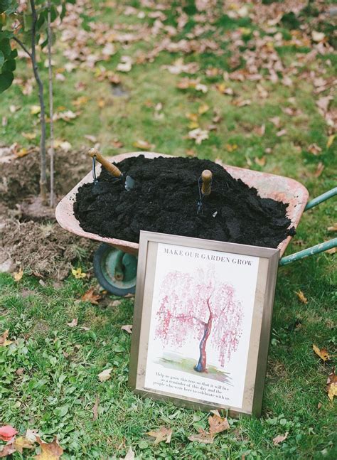 Tree Planting Ceremony During Outdoor Wedding