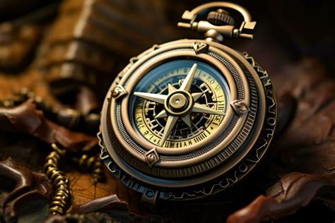 Compass On Old Map Background Vintage Style Toned Picture Retro Compass That Looks Like It