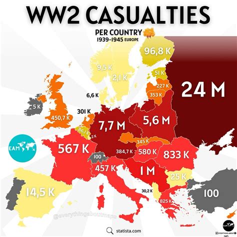 𝗘𝘃𝗲𝗿𝘆𝘁𝗵𝗶𝗻𝗴 𝗔𝗯𝗼𝘂𝘁 𝗠𝗮𝗽𝘀 The Human Cost Of Ww2 In Europe This Map Shows