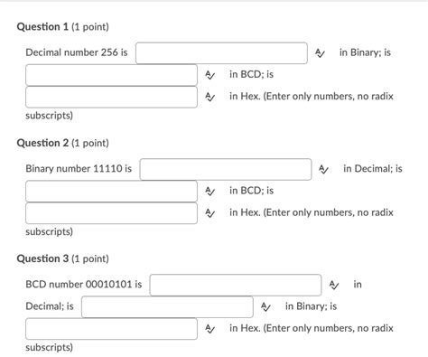 Solved Question 1 1 Point Decimal Number 256 Is A In