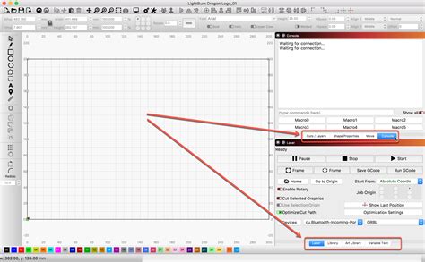 Frame Button Clicked And Console Appears LightBurn Software Questions LightBurn Software Forum