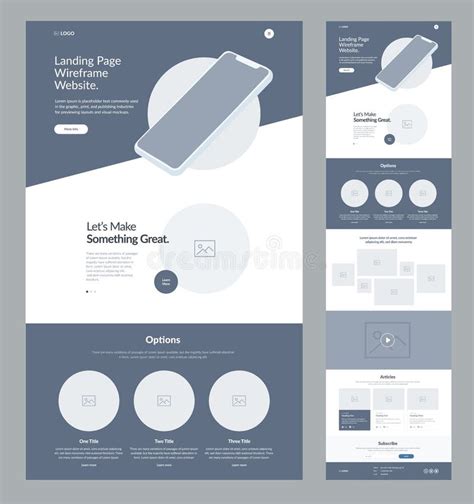 Modern Responsive Design Ux Ui Website Landing Page Wireframe Design For Business One Page