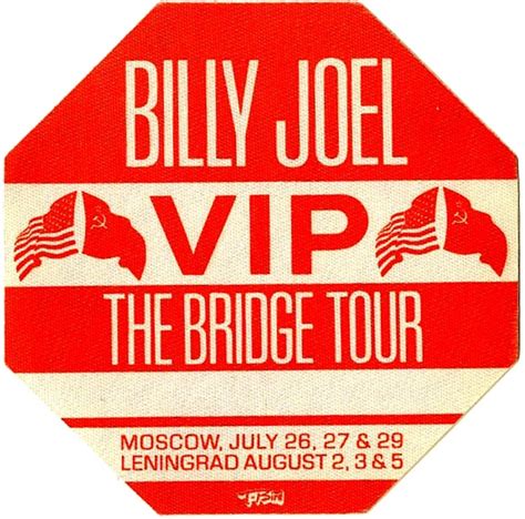 Band Vip Backstage Pass Billy Joel 1986 Tour