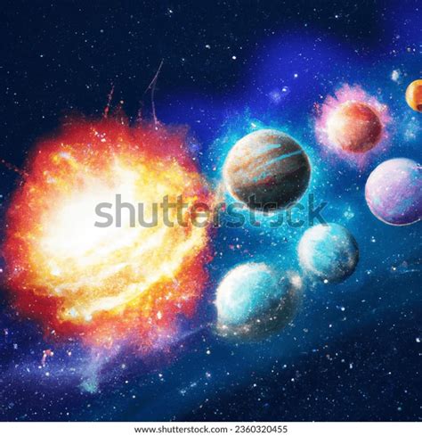 Massive Planets Exploding Space Photo Realistic Ai Generated Image