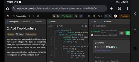 Dsa 50daysofdsa Leetcode Dailychallenge Linkedlist Simulation