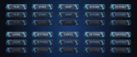 Old Stone Game Buttons Animation Set Vector Art At Vecteezy