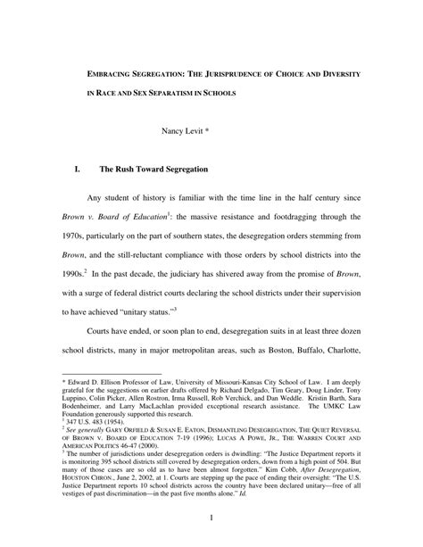 Pdf Embracing Segregation The Jurisprudence Of Choice And Diversity