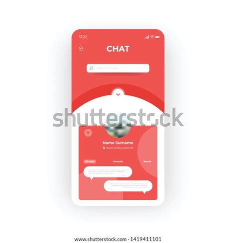 Red Chat Ui Ux Gui Screen Stock Vector Royalty Free 1419411101 Shutterstock