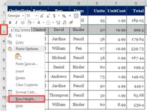 How To Copy Row Height In Excel 5 Easy Ways