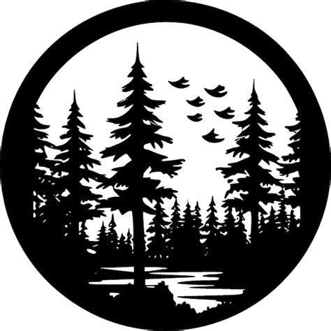 Forest Black And White Vector Illustration Premium Ai Generated Vector