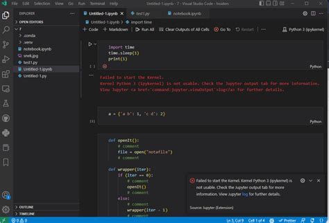 Bad Error When Trying To Use A Kernel From A Dead Server Issue Microsoft Vscode