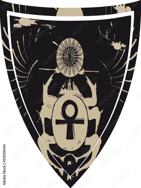 Scarab Beetle Ankh Coat Of Arms Emblem Shield Tattoo Design Stock Vector Adobe Stock