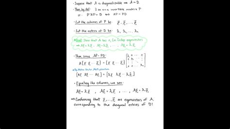 diagonalization theorem 1 youtube
