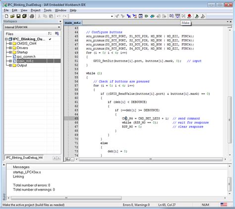 Ipc Blinking Dual Core Debugging Lpc4350 Db1 Development Board