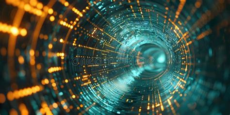 Visualizing Cybersecurity Holographic Art Of A Secure Data Tunnel In A