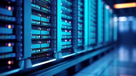premium photo row of servers in data center