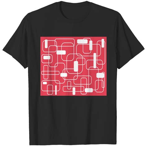 Open And Closed Rectangles Red T Shirt Sold By Konkani Wat Tambor
