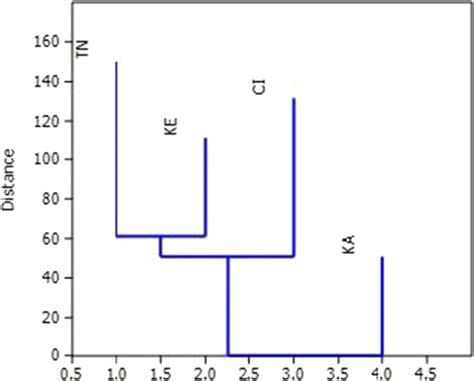 dendrogram from morphometric measurements and derived from upgma
