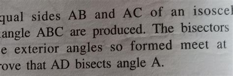 Update Ans Class 9 Isosceles Triangle Equal Sides Ab And Ac Of An
