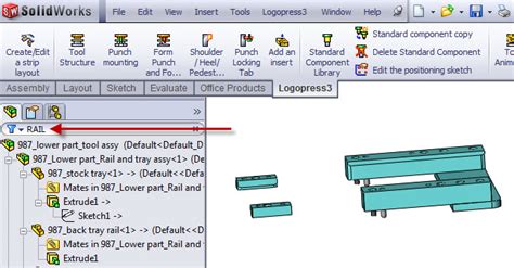 Filtering The Featuremanager Design Tree Accurate Die Design Software