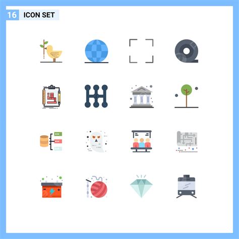 Pictogram Set Of 16 Simple Flat Colors Of Workflow Process Manual Algorithm Png And Vector